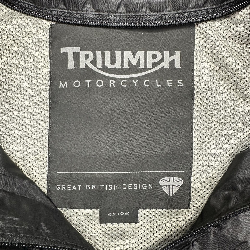 Triumph Motorcycles XXXL Black Cycle Jacket Waterproof Nylon Zip Out ...