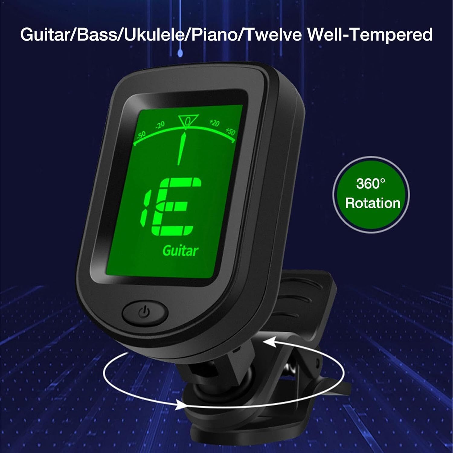 Clip-on Guitar Tuner for String Instrument Digital Electronic Tuner LCD ...