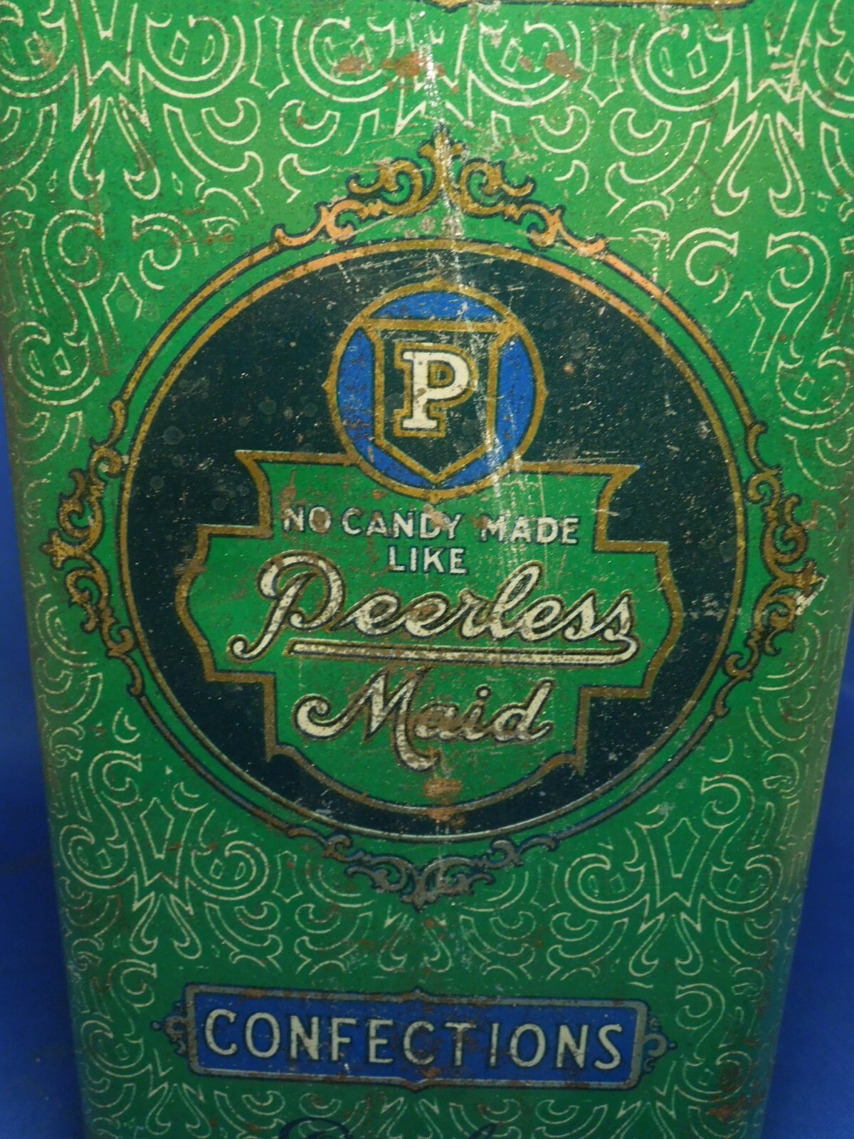 Vintage Green Sunray Confections Peerless Maid Candy Tin Rectangle ...