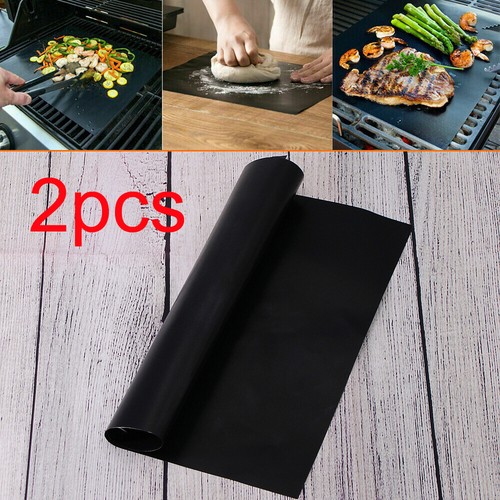 2Roll Reuseable BBQ Liner Non-Stick Barbecue Cooking Grill Baking Mat ...
