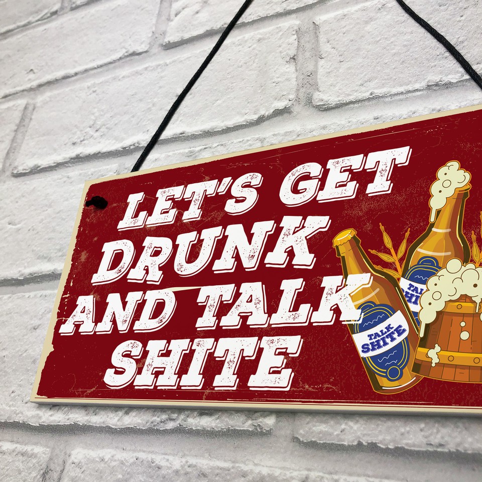 Funny Alcohol Sign Man Cave Home Bar Pub Hanging Plaque Vodka Gin Beer ...