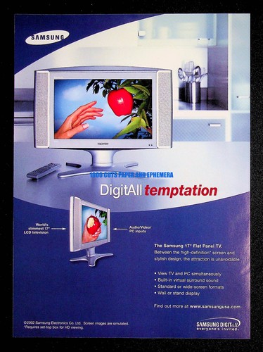 Samsung 17 " Flat Panel LCD TV Television 2002 Print Magazine Ad Poster ...