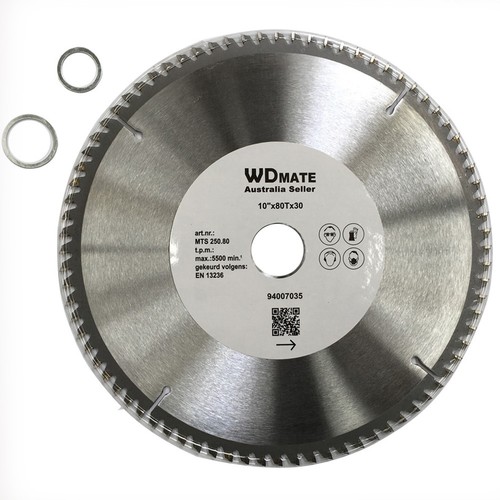 2x Wood Cutting DISC 250mm 80T TCT Circular Saw Blade 10" Wheel Cross ...