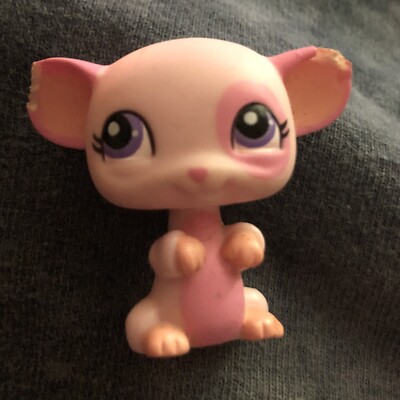 Littlest Pet Shop # 1545 Pink Spotted Mouse w/ Purple Eyes LPS | eBay