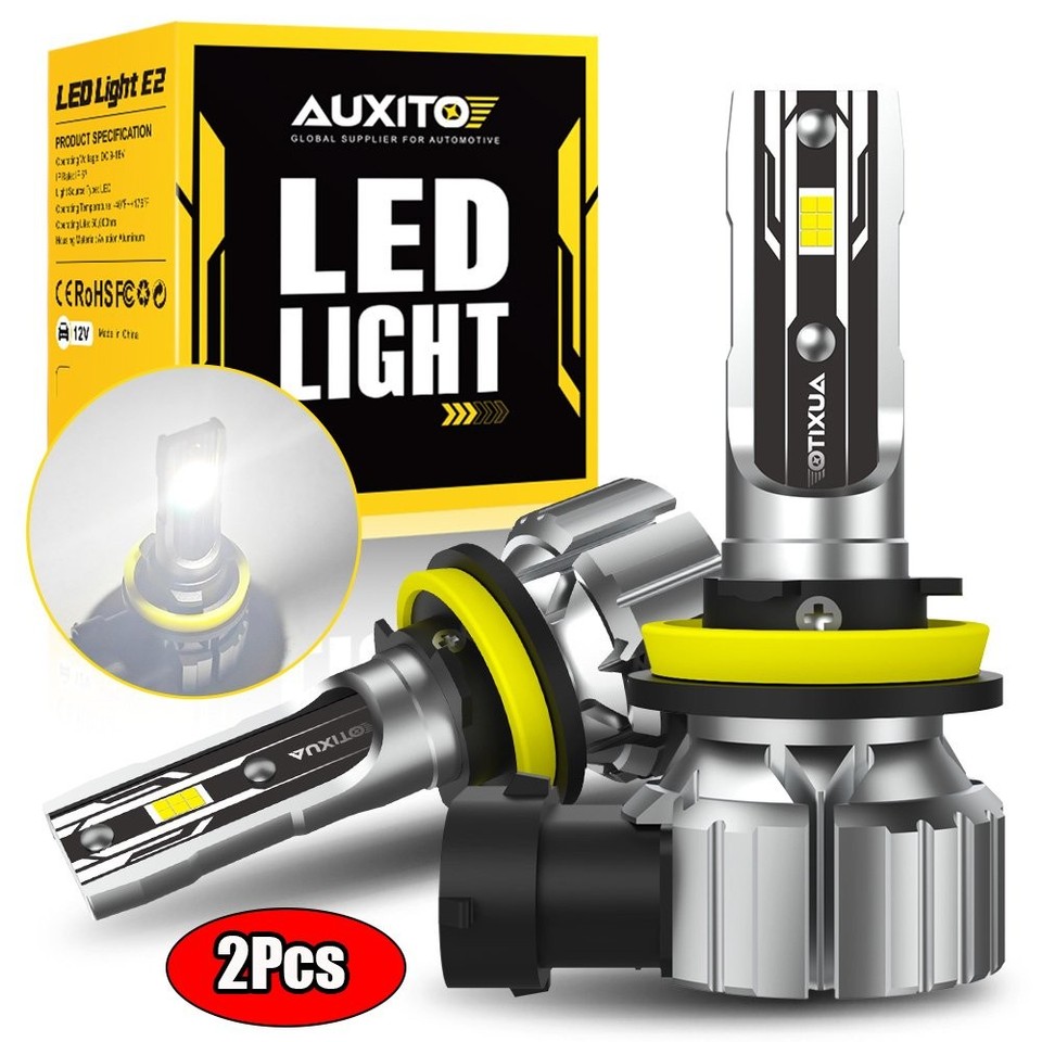 100Pcs H11 H8 LED Headlight Bulbs Kit High Low Beam Super Bright 6500K ...