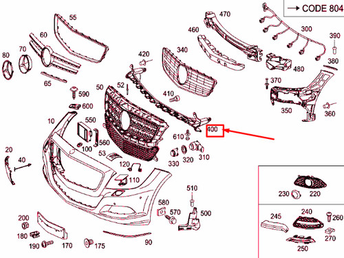 2012-2018 Mercedes-Benz MB CLS C218 Front Bumper Bottom Basic Mounting ...