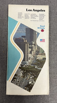 1985 Vintage Los Angeles Rand McNally Street Roadmap Large LA foldout ...
