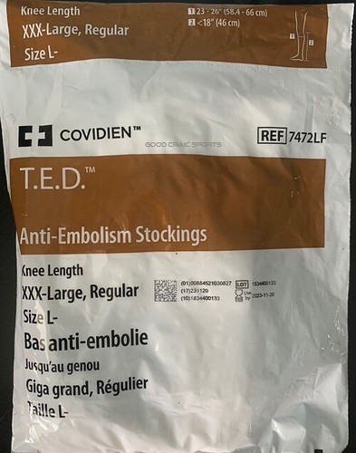 TED Anti Embolism Stockings - Knee Length - Open Toe - Covidien ...
