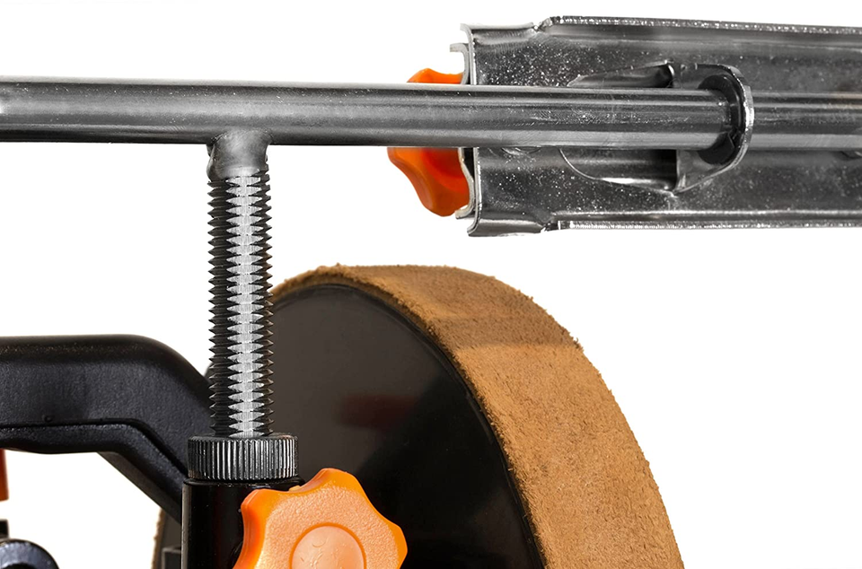 10-inch 220 Grit Sharpening Stone and 8-inch Leather-Stropping Wheel ...