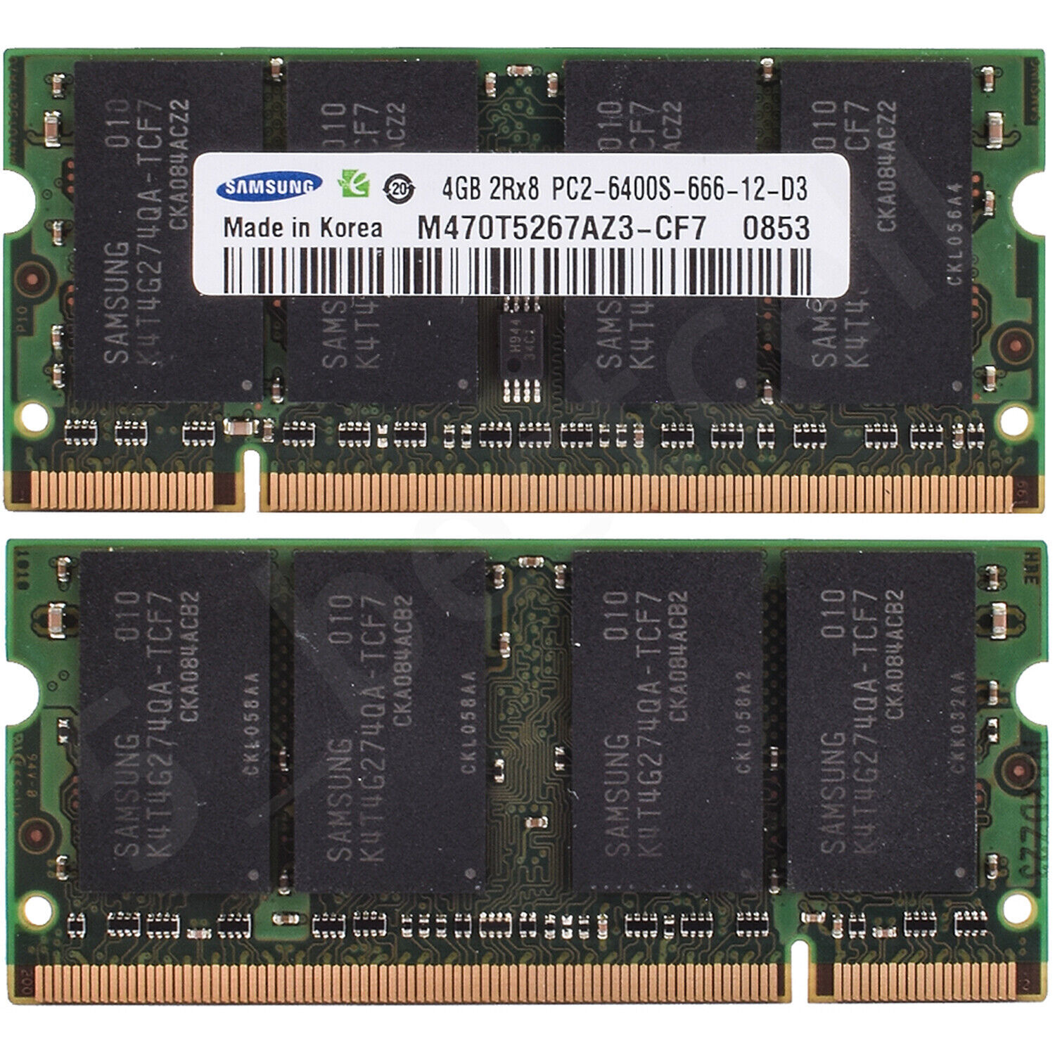 Samsung DDR2 8GB 2×4GB 4GB PC2-6400 800 MHz Laptop SO-DIMM Memory RAM ...