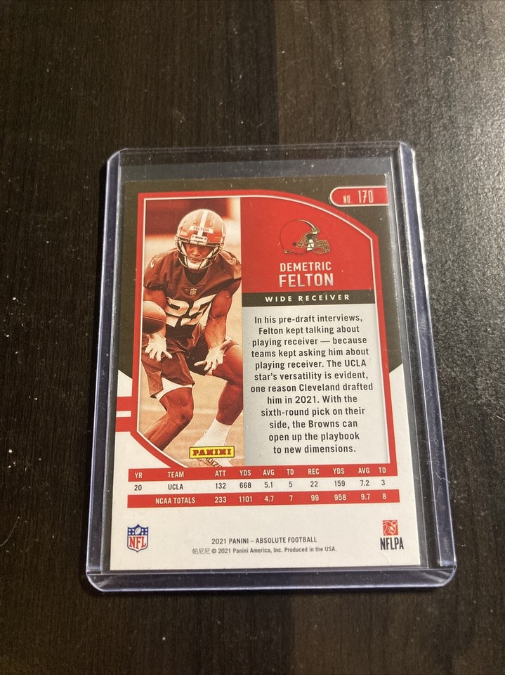 Demetric Felton #170 Absolute Football ROOKIE CARD NFL 2021 T14-157 | eBay