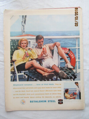 1963 VTG Orig Magazine Ad Bethlehem Steel Shipboard Romance Love At ...