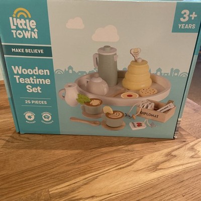 New 2025 Aldi Little Town Wooden Roll Play 25 Piece Teatime Toy Set new ...