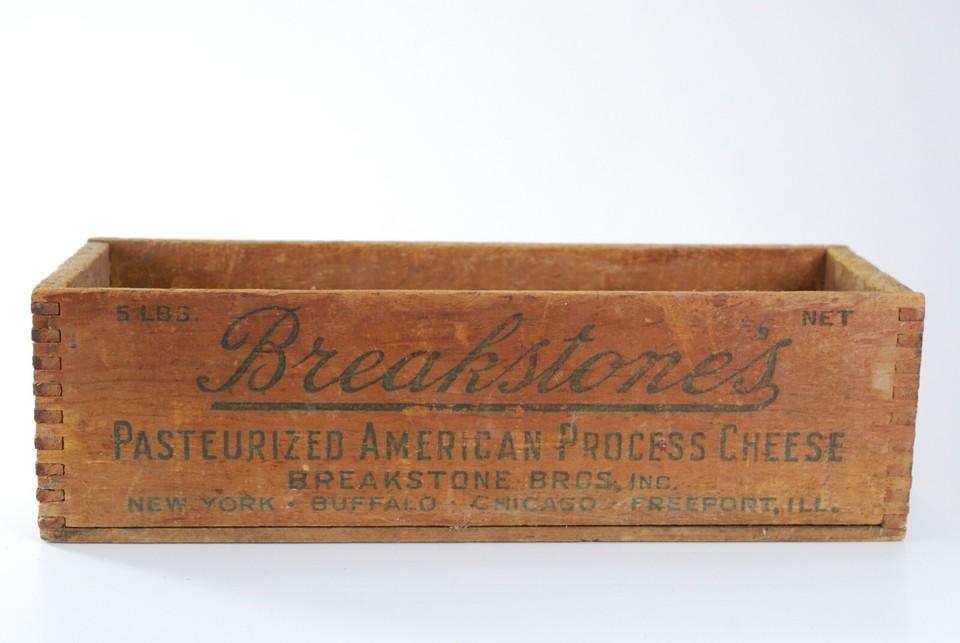 Vintage Breakstone's American Cheese New York NY Wooden Box Dairy ...
