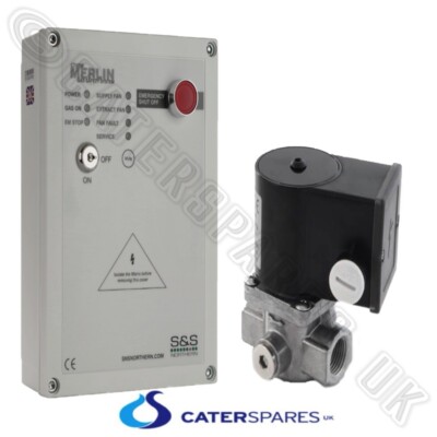 MERLIN CT1250 GAS INTERLOCK CURRENT PANEL & 1/2" GAS SOLENOID SHUT OFF ...