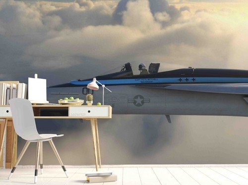 3D F18 Maverick Top Gun Aircra Wallpaper Wall Mural Peel and Stick ...
