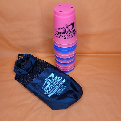 Speed Stacks Stackers 13 Neon Pink & Purple Cups Game w/ Storage Bag | eBay