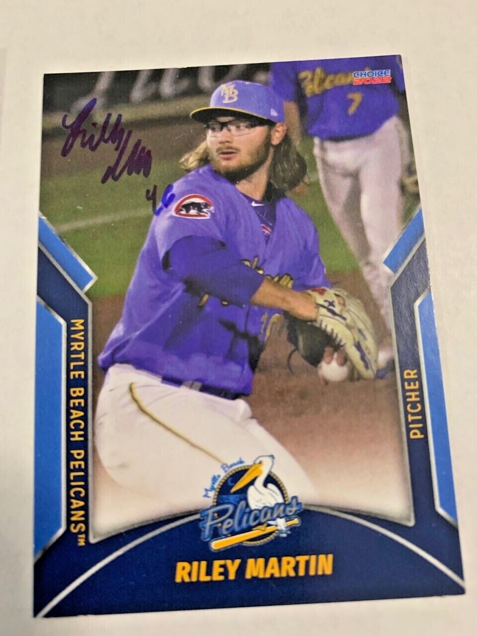 Riley Martin signed autograph 2022 Myrtle Beach Cubs baseball card ...