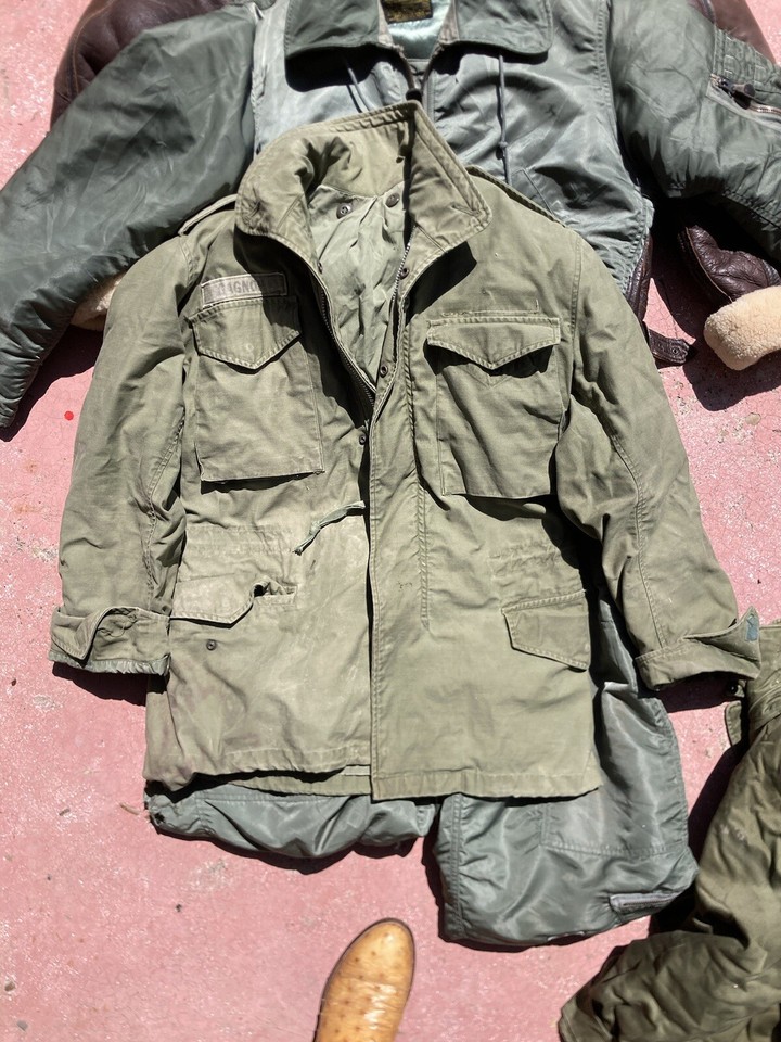 B-3 Sheepskin Jacket Military Lot Bundle Pilot Coveralls M65 Camo ...