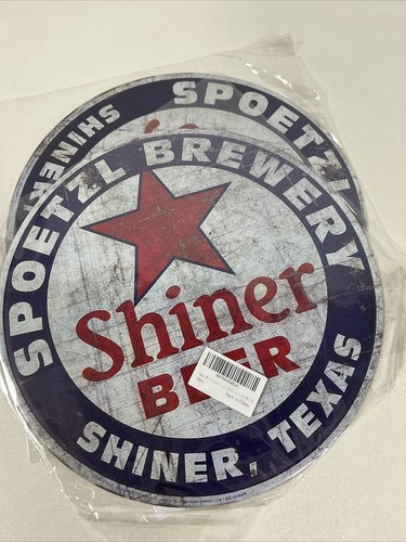 Pack Of 2 Shiner Beer Texas Vintage Style Rustic Round Tin Sign Metal ...