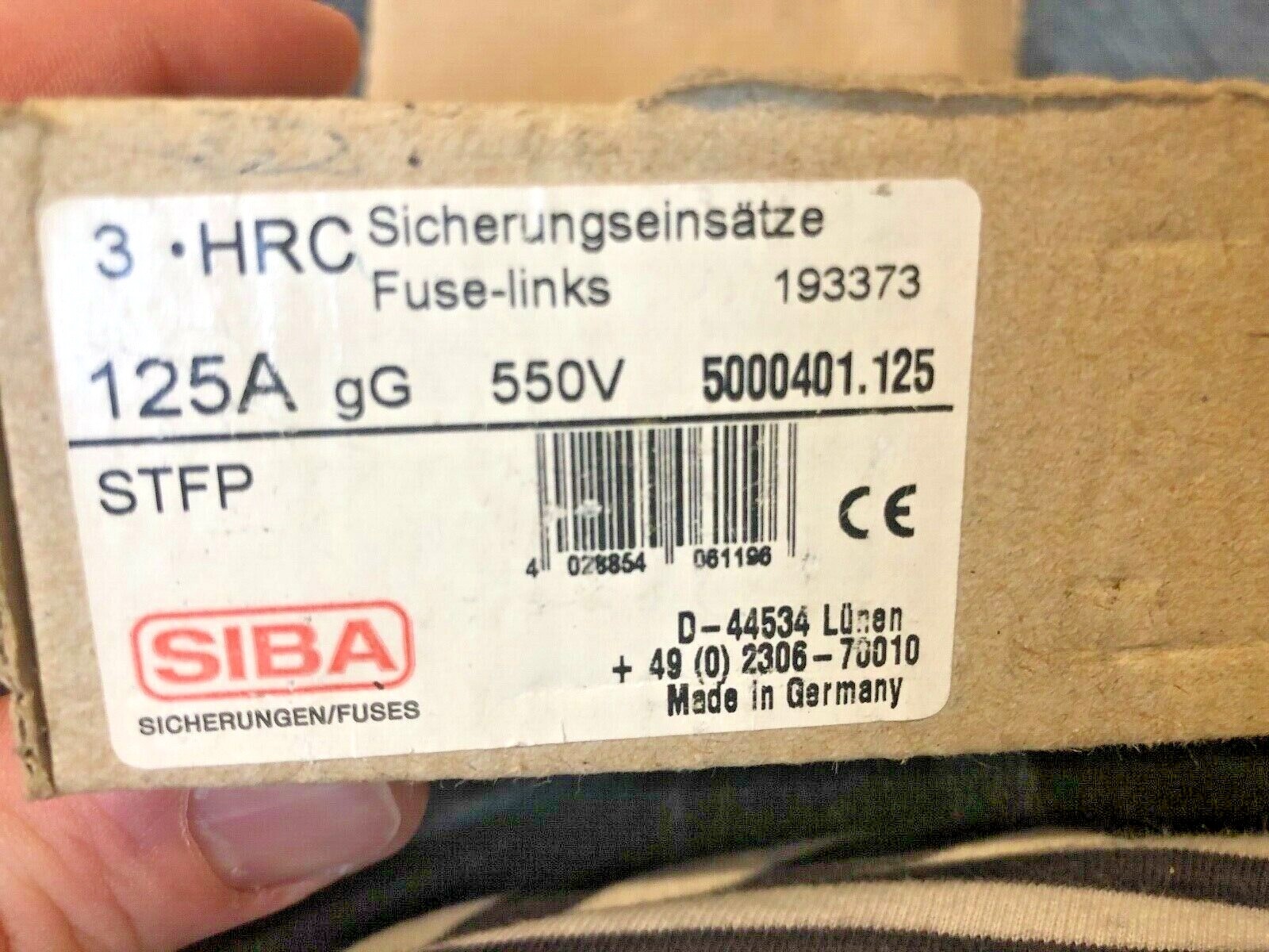 SIBA 125STFP AC 550V 80kA BS-88-2. 50 004 01.125A gG/Q1 fuse. for sale ...