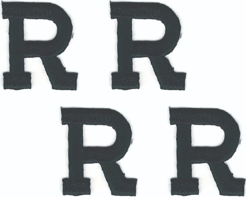 Black Letter R Patch Embroidered Cut out Iron on Sew on (1" in) Lot of ...