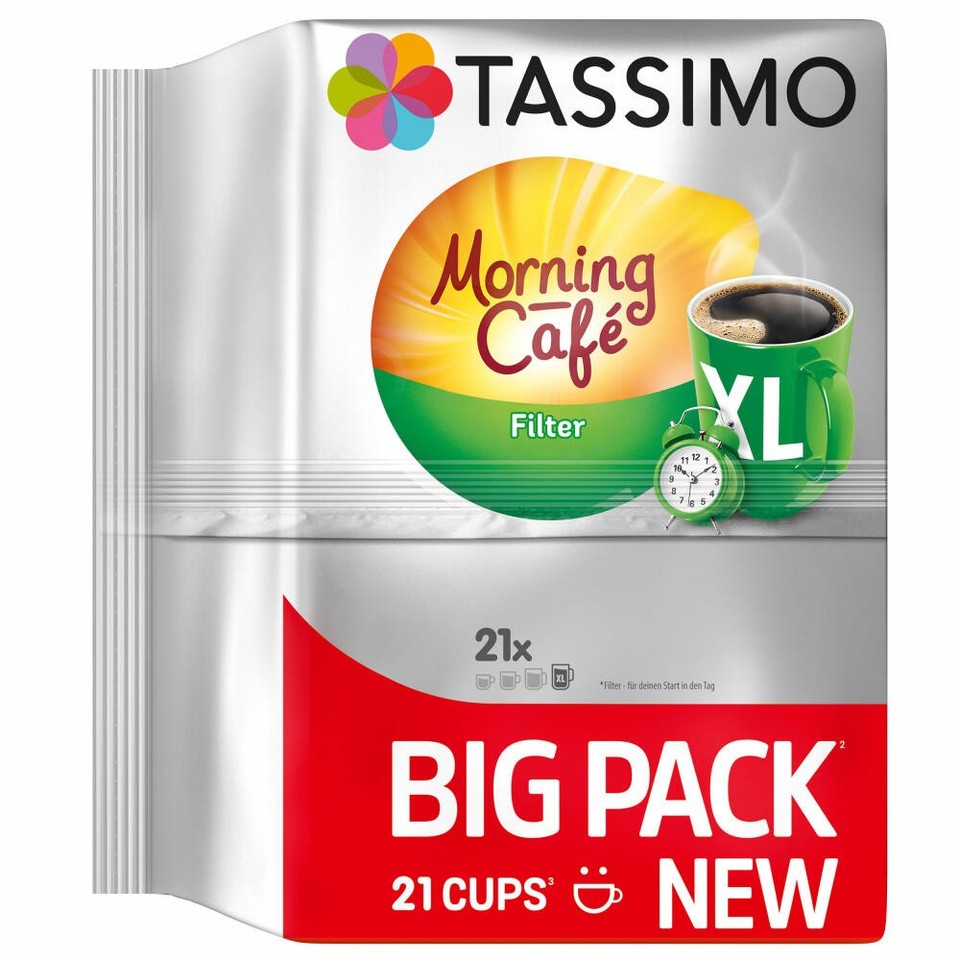 Tassimo Morning Cafe Filter Big Pack, Kaffeekapseln, Röstkaffee, 21 T ...