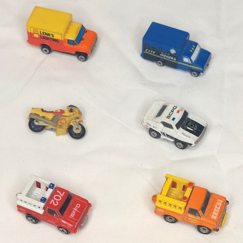 6 Vintage 1980s Galoob Micro Machines Lenas Police Fire Rescue Movers ...