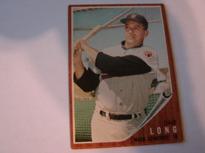 1962 Topps # 228 Dale Long card Washington Senators | eBay