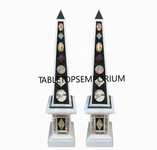 Black & White Marble Random Multi Stone Monolithic Pillar Obelisk Egyptians Art | eBay