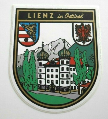 Souvenir-Aufkleber Lienz Lock Liebburg Town Hall Tyrol Austria 80er ...
