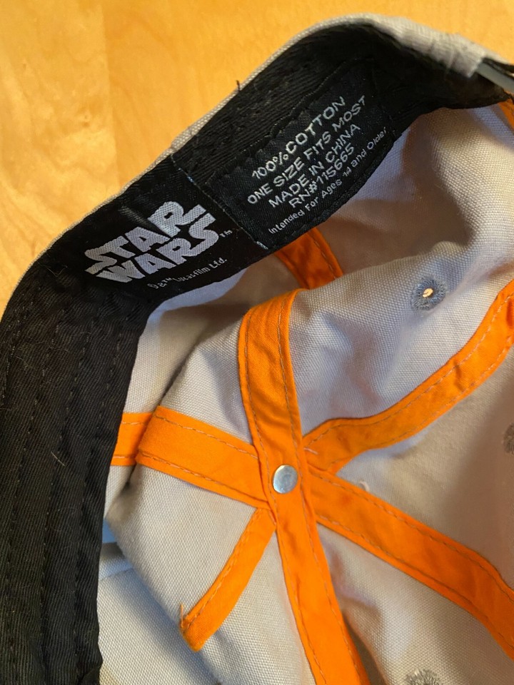 Star Wars BB8 BB-8 Gray Adj Baseball Cap Original Snapback 100% Cotton ...