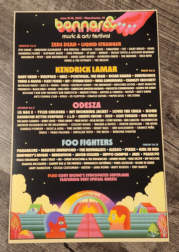 Bonnaroo VIP Poster 2023: Korn, Pixies, Griz, Tyler Childers, J.I.D ...