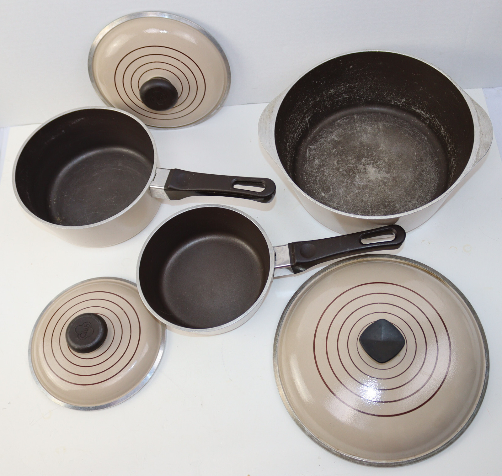 Vtg Club Aluminum Cookware 6 pc Set of Pots Pans Dutch Oven with Lids ...