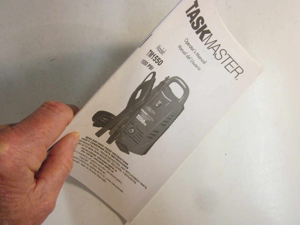 TaskMaster Power Washer Manual 2009 Model TM1550 | eBay