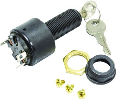 Marine Ignition Key Switch, 3 Position Conventional, Off-Run-Start ...