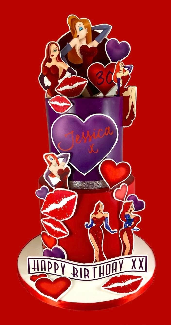 Jessica Rabbit Themed Print Set Edible Icing Cake Toppers A4 Sheet x2 ...