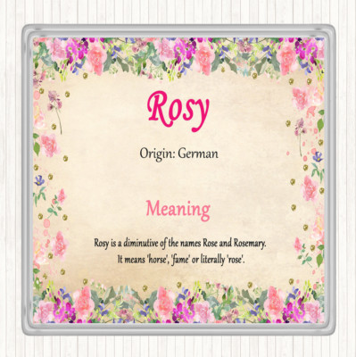 Rosy Name Meaning Drinks Mat Coaster Floral | eBay UK
