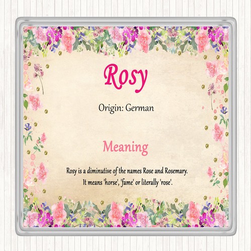 Rosy Name Meaning Drinks Mat Coaster Floral | eBay