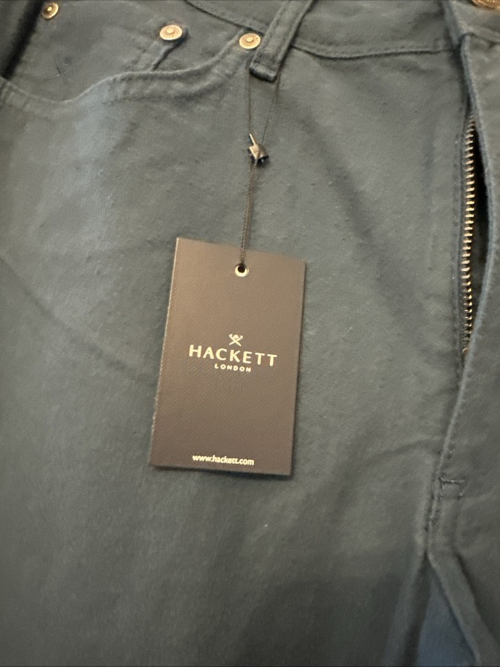 Hackett London Men’s Trousers In 34R L31 In Petrol Blue Soft Moleskin ...