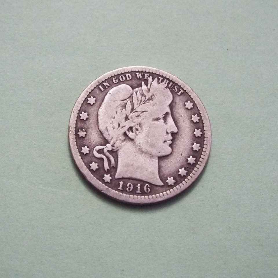 1916-D BARBER Quarter VERY GOOD Cond - Full Rims - Coin #2 | eBay
