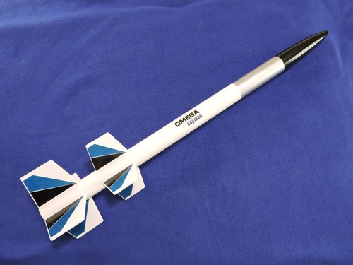 SEMROC OMEGA 2-STAGE FLYING MODEL ROCKET, SCRATCH BUILT, uses (2) Estes ...