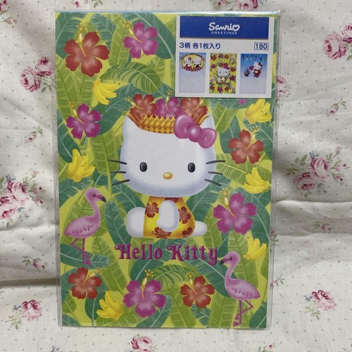 Hello Kitty Postcards 3 Pack Hibiscus Tropical Summer Vintage ...