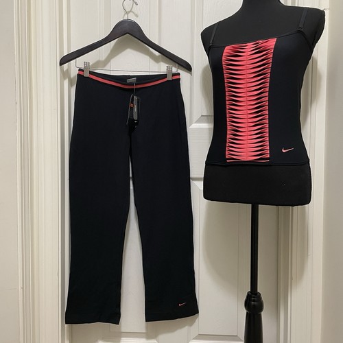 Vintage Nike Dri-Fit Athletic Tank Top Pants Set Activewear Black ...