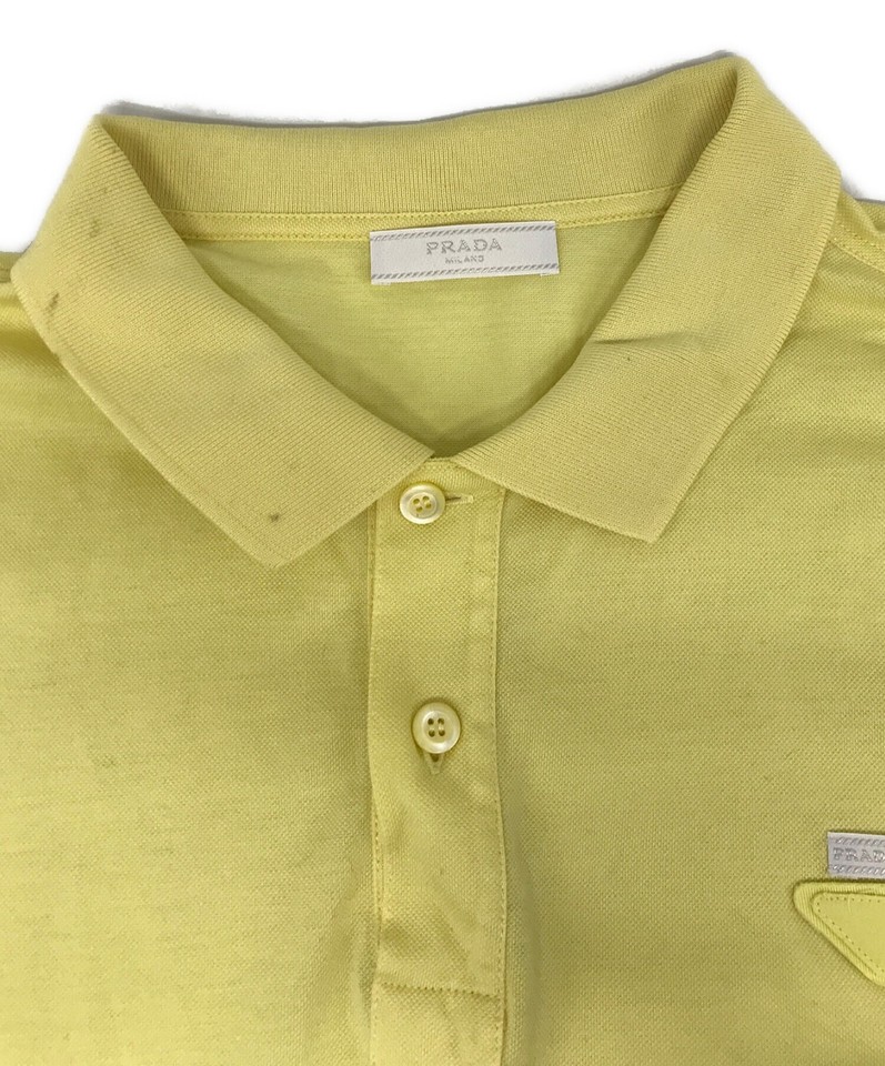 PRADA/ Triangle Plate Polo Shirt Yellow Size: XL | eBay