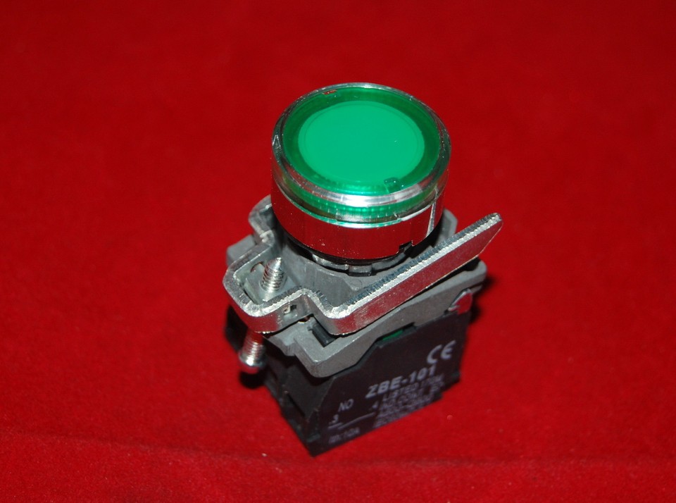 1PC 22MM Illuminated pushbuttons with flush push Fits XB4BW33M5 220V ...