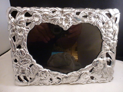 Vintage Arthur Court Bunny Rabbits HEART Standing Picture Frame OR WALL ...