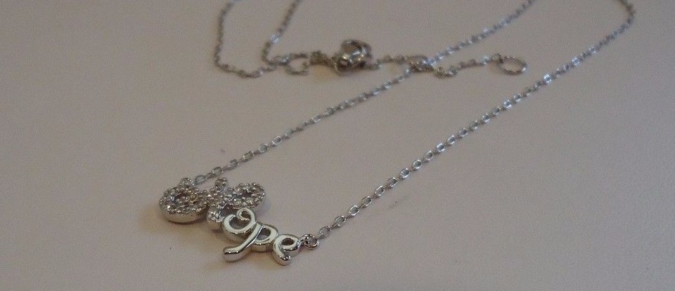 925 STERLING SILVER LADIES HOPE PENDANT NECKLACE W/ .30 CT ACCENTS ...