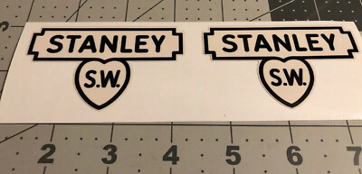 Stanley Tools Sweetheart Oak Box Logo Black White Vinyl Decals set of 2 ...