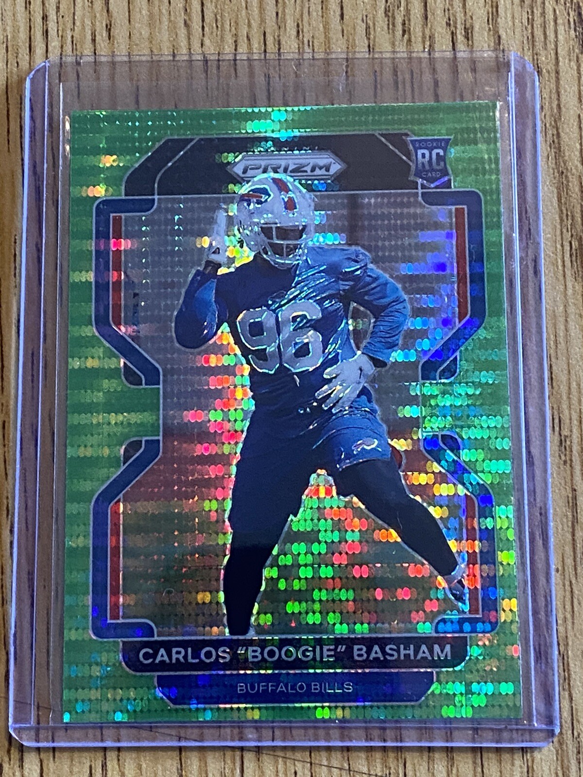 CARLOS BOOGIE BASHAM 2021 Panini Prizm GREEN PULSAR Rookie RC #436 ...